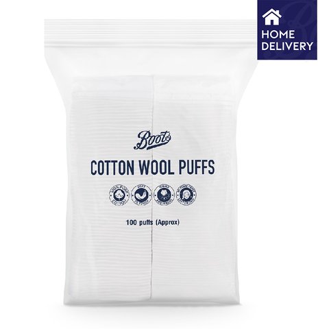 Boots, BOOTS COTTON WOOL PUFFS 100 PUFFS