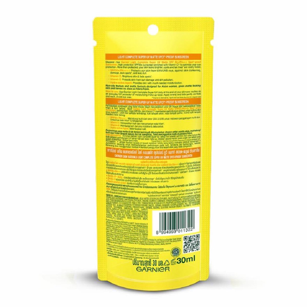 Boots, GARNIER LIGHT COMPLETE UV MATT SPOT-PROOF SUNSCREEN SPF50+ PA ...