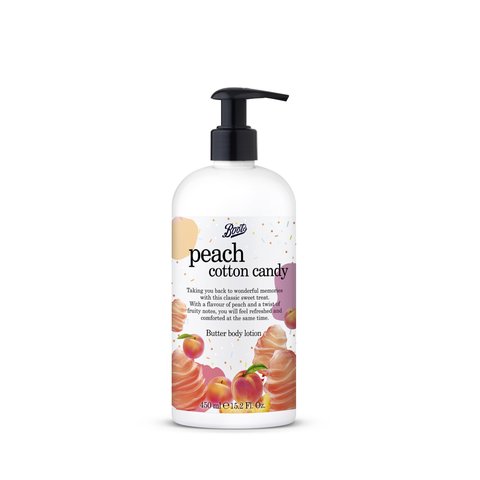 Boots, Boots Peach Cotton Candy Butter Body Lotion 450 ML Flavour ...